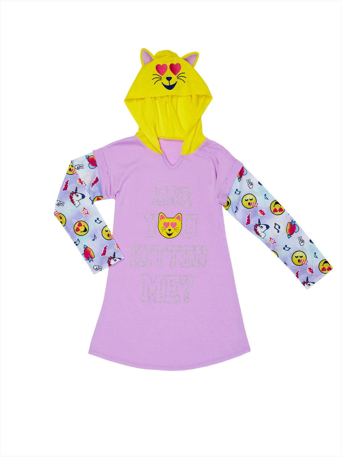Emojination Girls' Hooded Nightgown Pajama - Etsy
