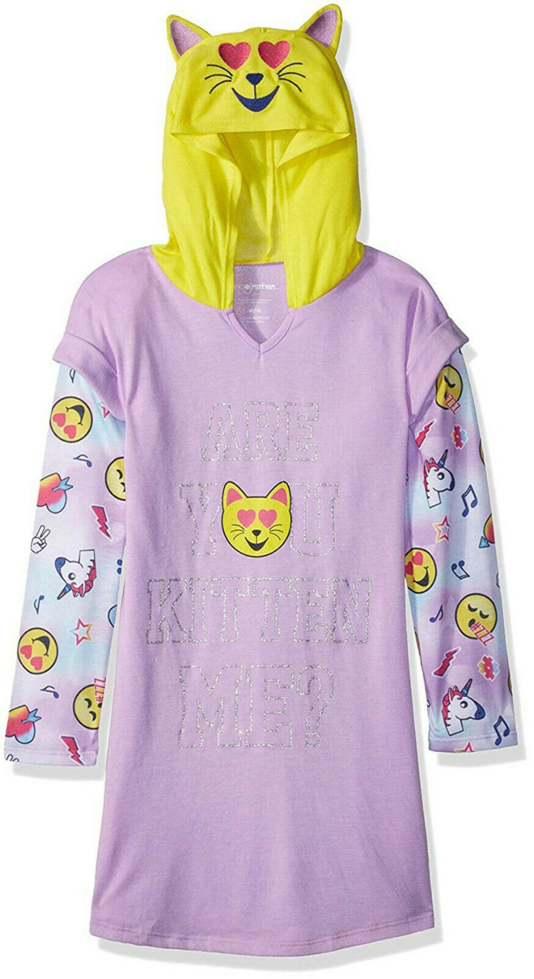 Emojination Girls' Hooded Nightgown Pajama - Etsy