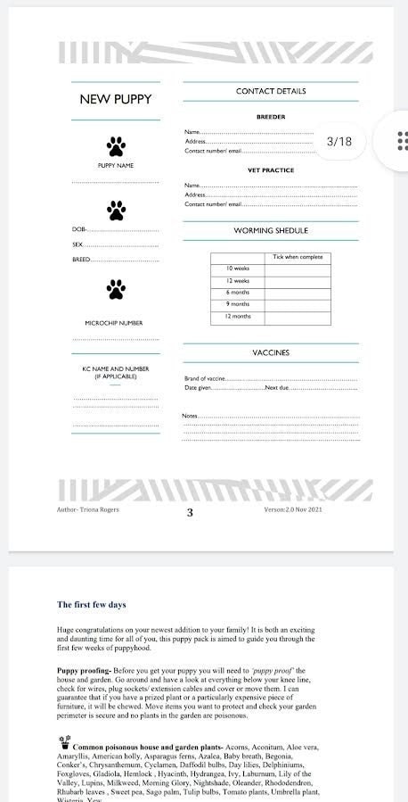 Puppy Pack/ Information Guide/ New Puppy Owner Guide - Etsy