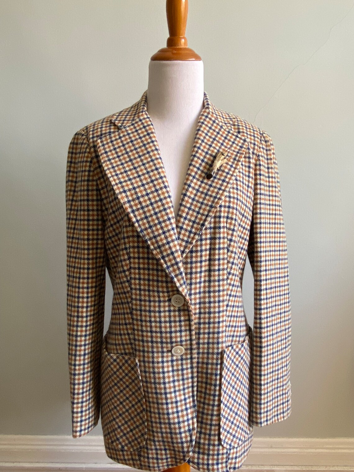 Vintage 70s villager Wool Check Jacket - Etsy
