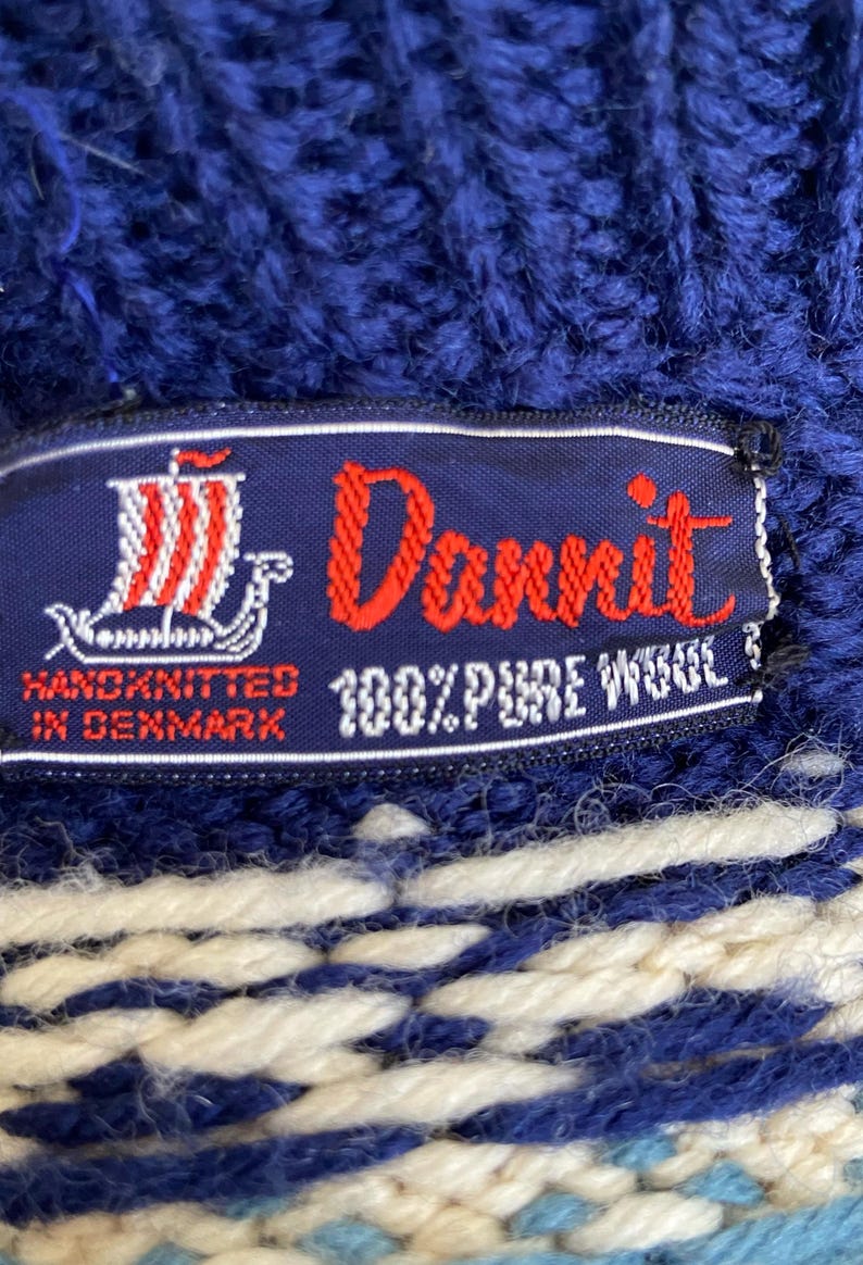 Vintage Men’s “dannit” Handknit Danish Cardigan - Etsy