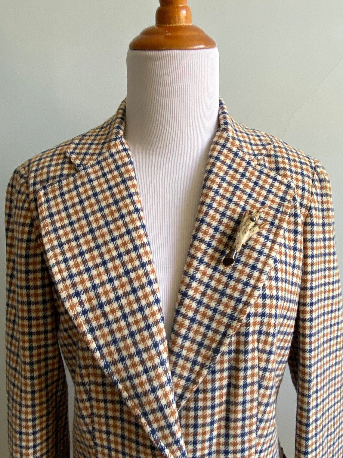 Vintage 70s villager Wool Check Jacket - Etsy