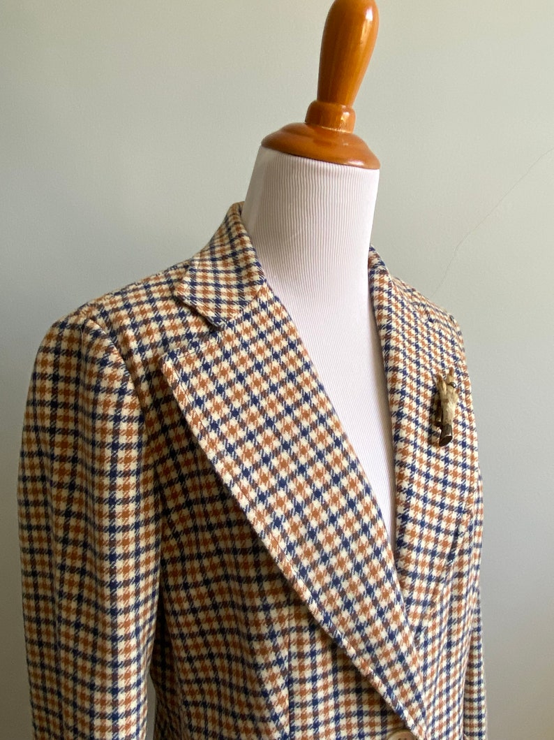 Vintage 70s villager Wool Check Jacket - Etsy