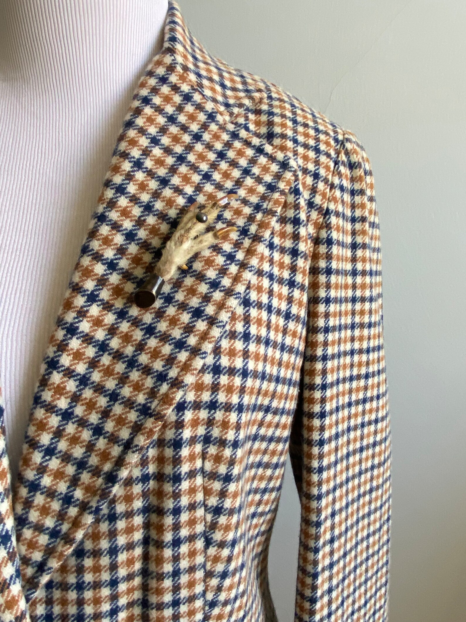 Vintage 70s villager Wool Check Jacket - Etsy