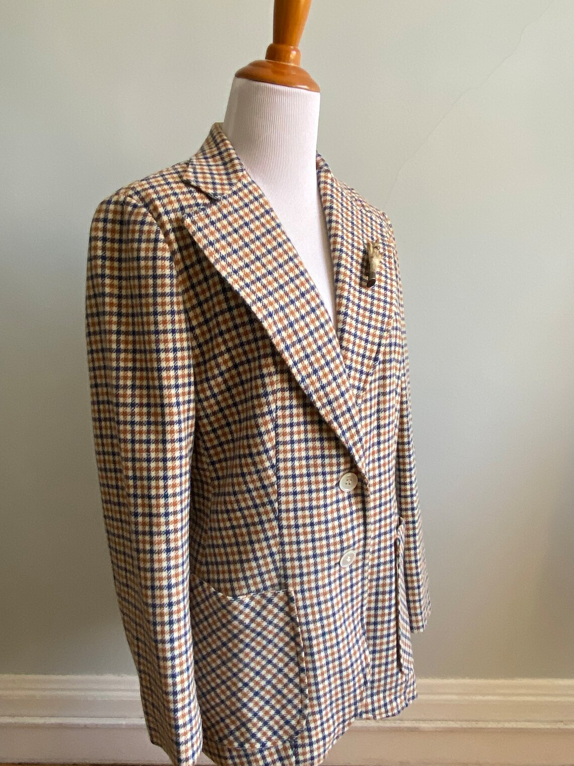 Vintage 70s villager Wool Check Jacket - Etsy