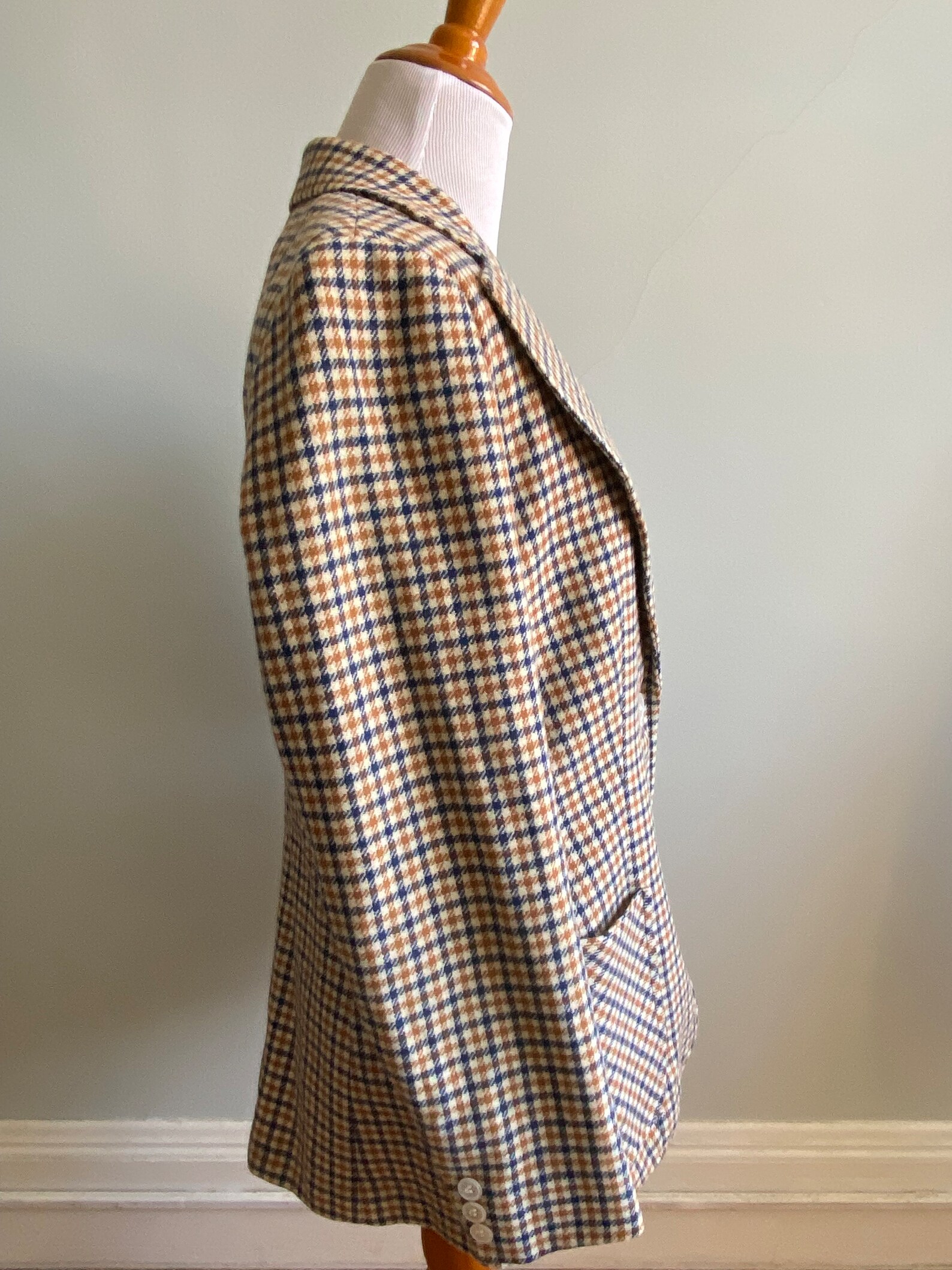 Vintage 70s villager Wool Check Jacket - Etsy