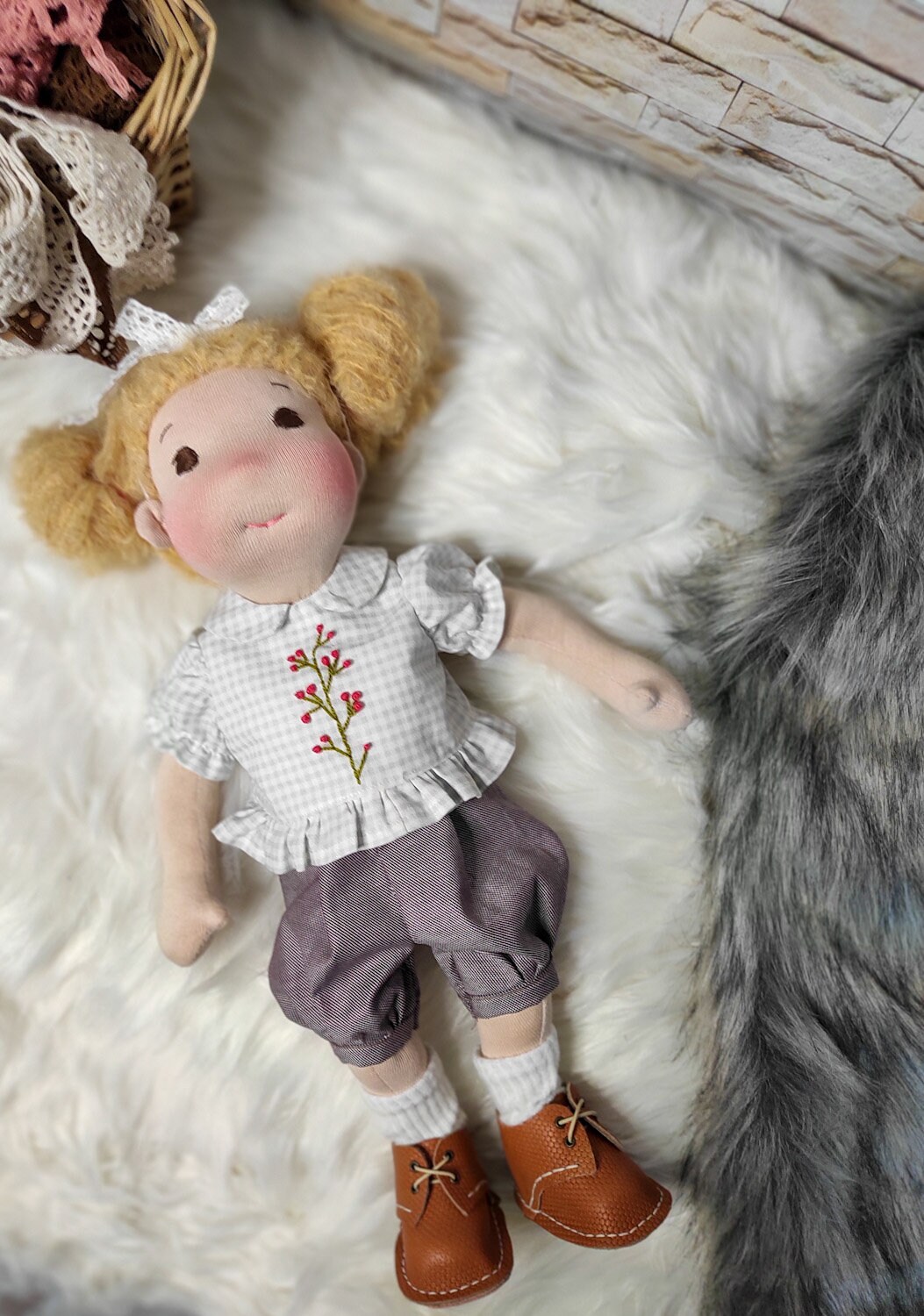 Doll Inspired by Waldorf , June 16 41 Cm, Doll, Natural Waldorf Doll ...