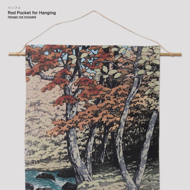 Autumn in Japan Cotton Wall Banner – Japanese Fall Landscape Tapestry ...