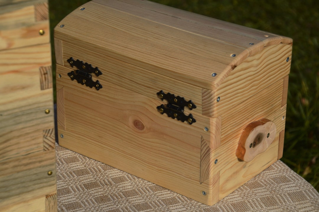 Small Wooden Chest/ Handmade Wooden Box/ Strong and Old-style Handmade ...