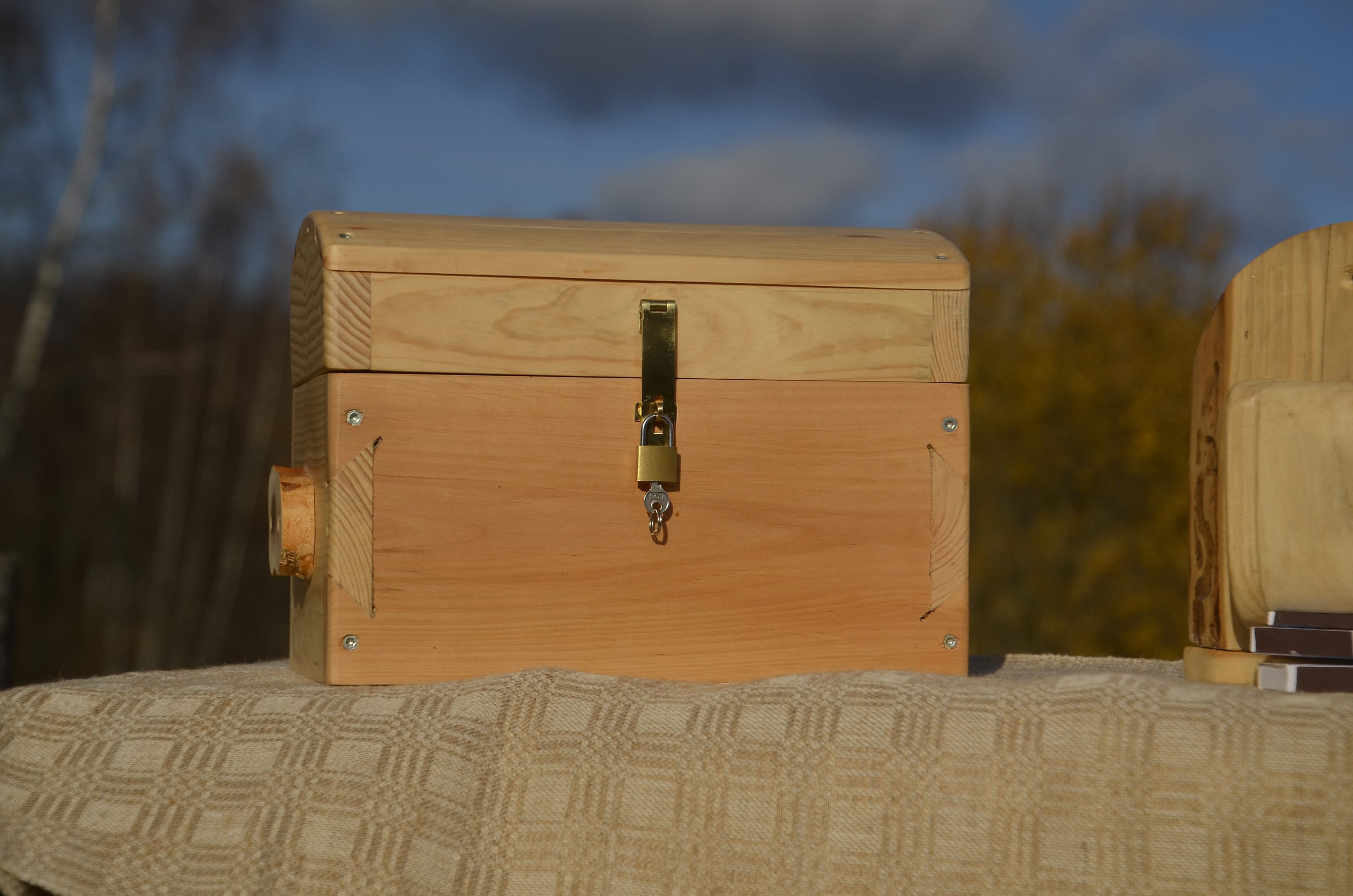 Small Wooden Chest/ Handmade Wooden Box/ Strong and Old-style Handmade ...