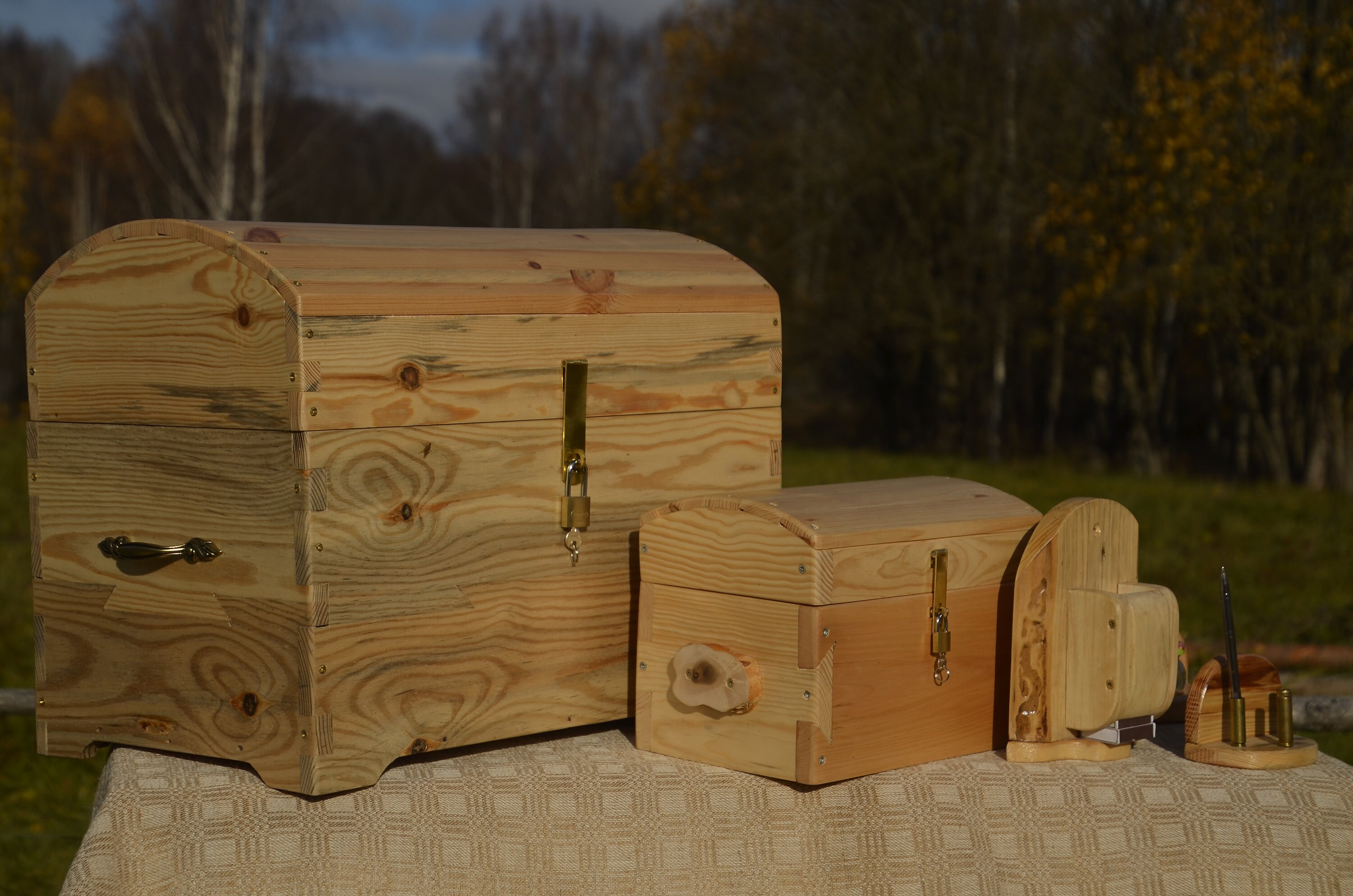 Small Wooden Chest/ Handmade Wooden Box/ Strong and Old-style Handmade ...