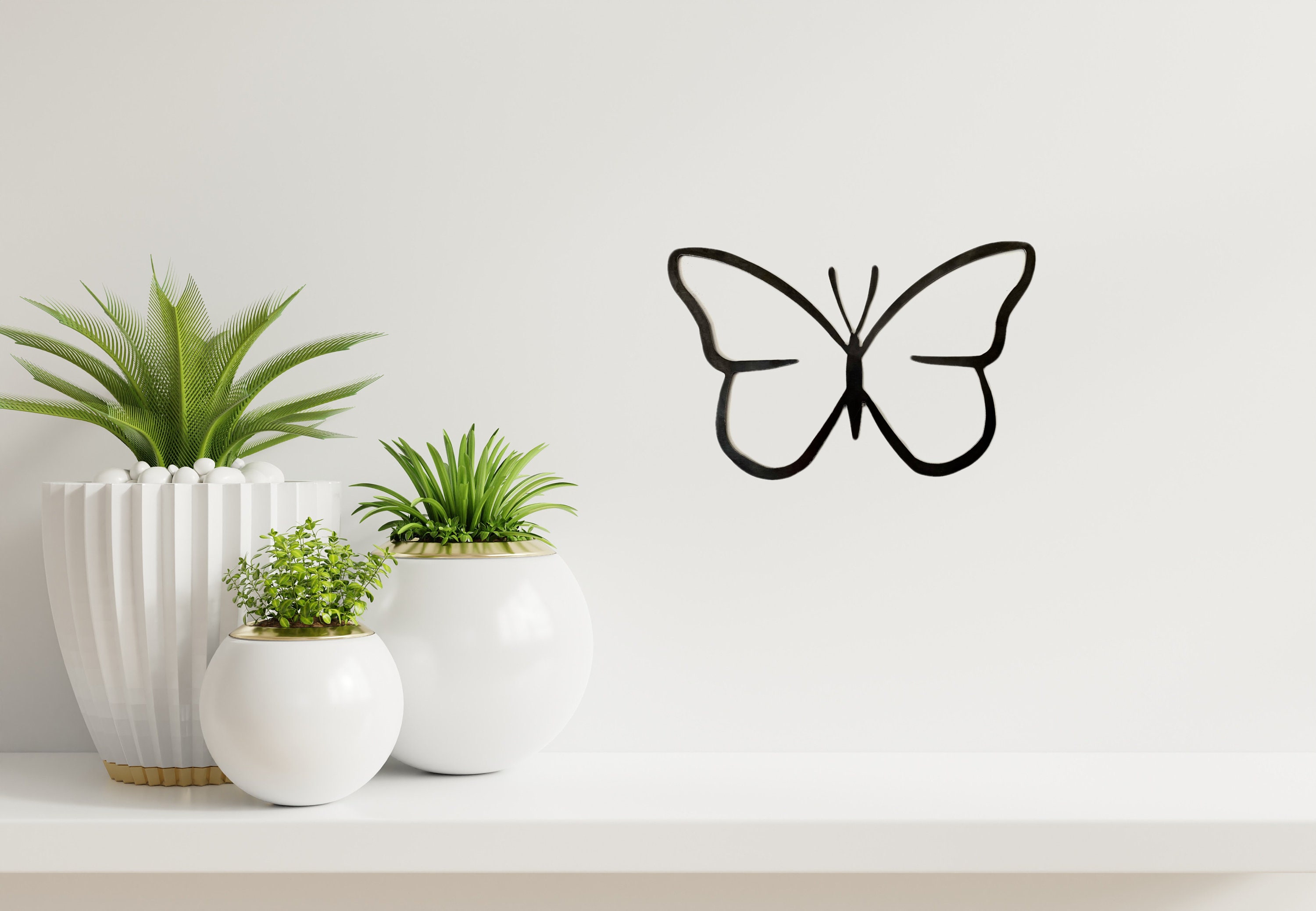 Metal Minimal Butterfly Cutout Wall Decor Simple - Etsy