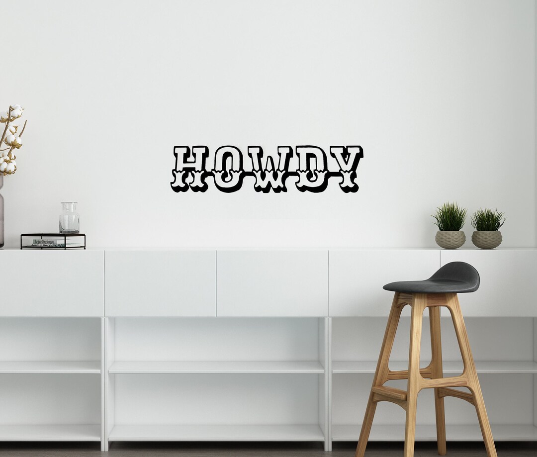 Metal Howdy Sign Wall Decor Western Modern Art - Etsy
