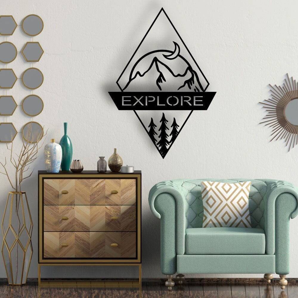 Metal Explore Wall Art Adventure Mountains - Etsy