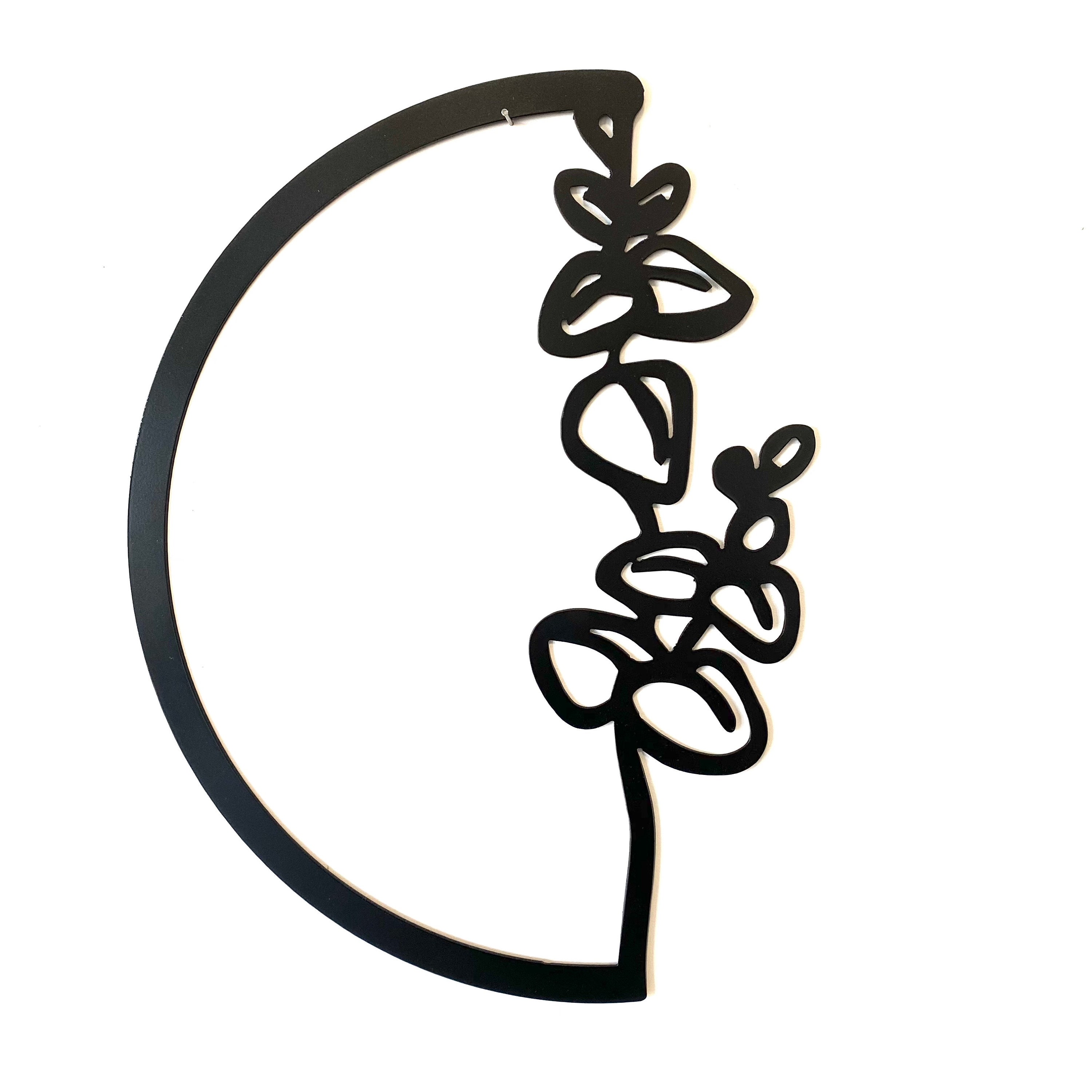 Metal Half Circle Floral Design Wall Art Set of 3 - Etsy