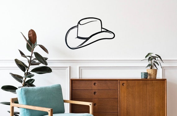 Metal Cowboy Hat Cutout Wall Hanging Western Decor | Etsy
