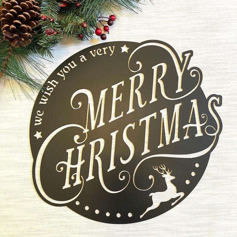 We Wish You a Very Merry Christmas Metal Cutout Christmas Decor - Etsy