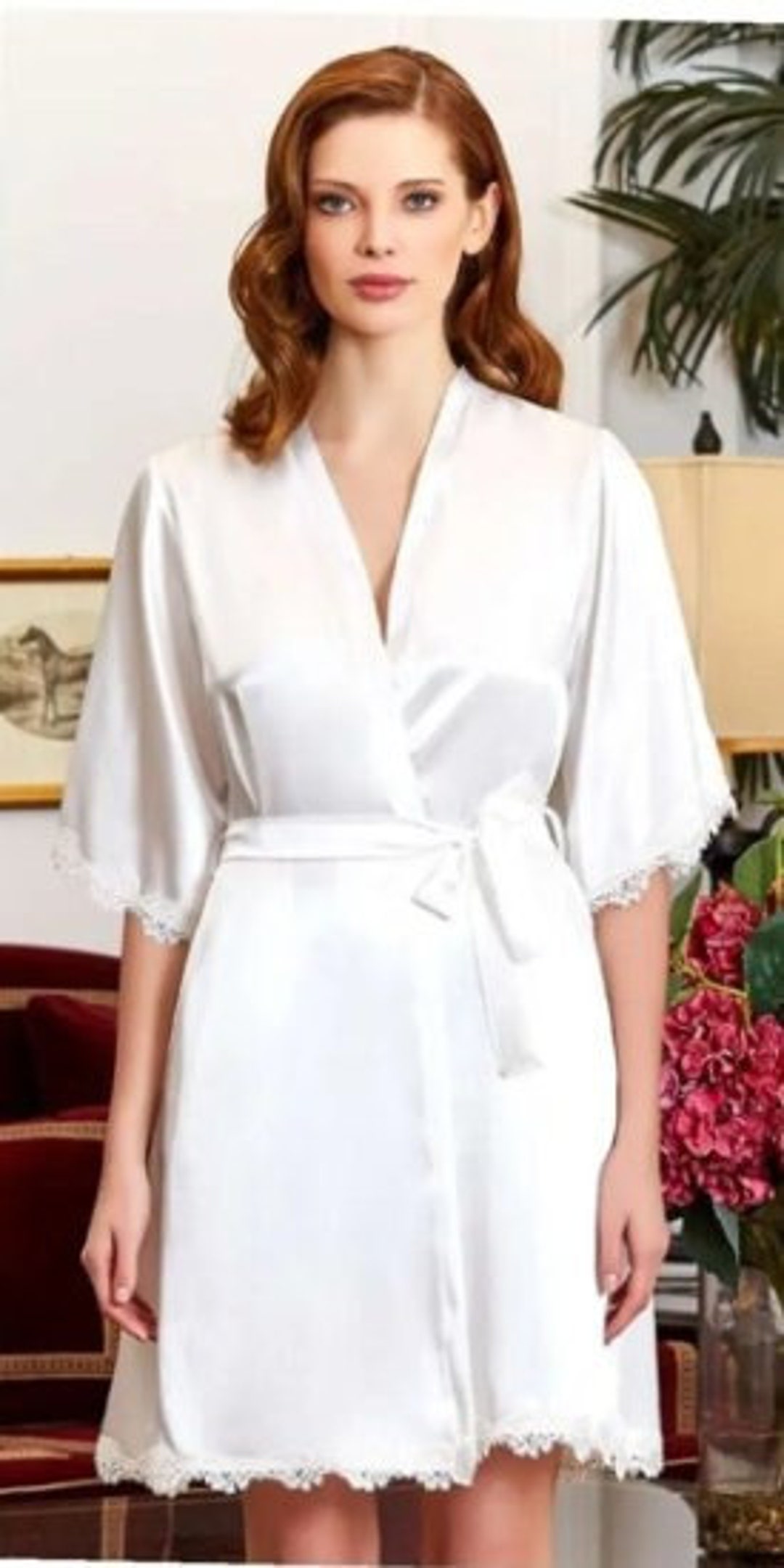 Bridesmaid Robes, Satin Lace Wedding Robes, Bridal Robes, Wedding ...