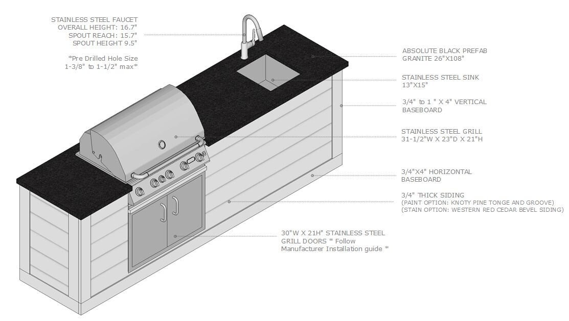 DIY Outdoor Kitchen Detailed Plans - Etsy