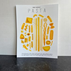 Pasta, the Family "pasta", Kitchen Art, Kitchen Print, Kitchen ...