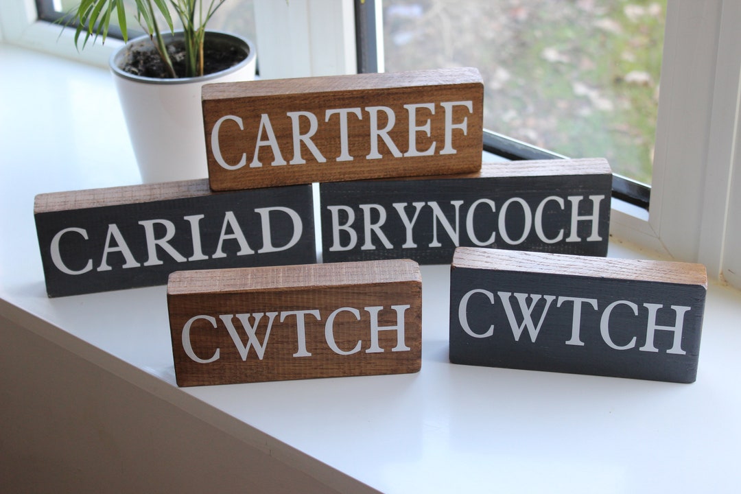 Handmade Welsh Wooden Signs for the Home Cartref Cwtch Cariad - Etsy