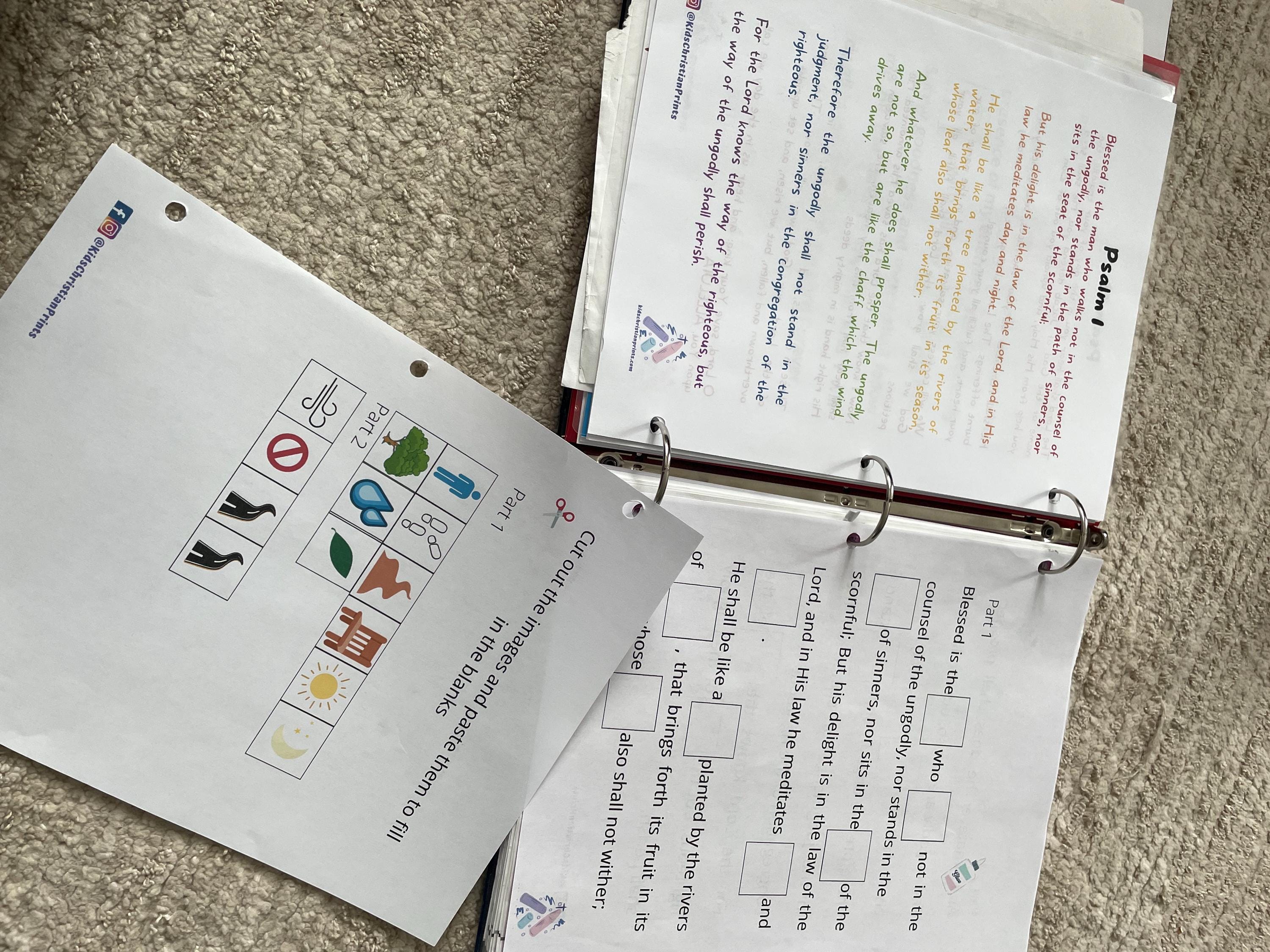 Psalm 1 Prayer Bible Memorization Kids Sunday School Christian ...