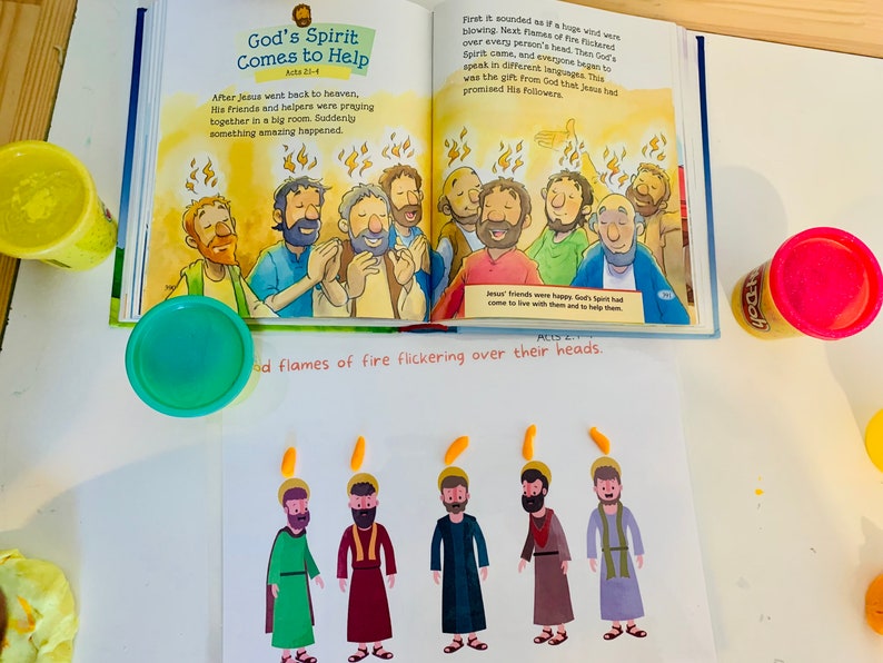 Printable Bible 8 Playdough Mats Christian Kids Sunday School Playdoh ...