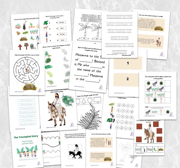 Printable Bible 8 Playdough Mats Christian Kids Sunday School Playdoh ...