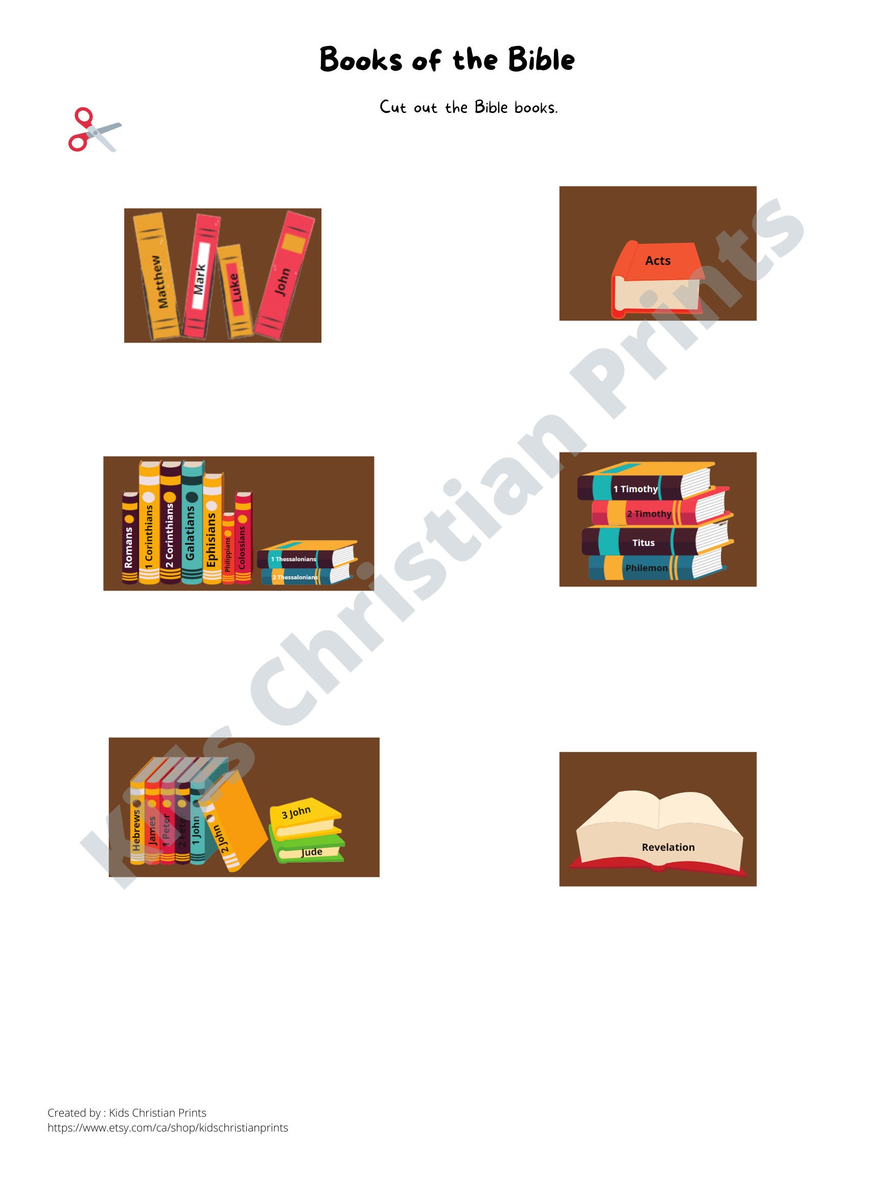 Books of the Bible Printable New Testament Christian Activity - Etsy