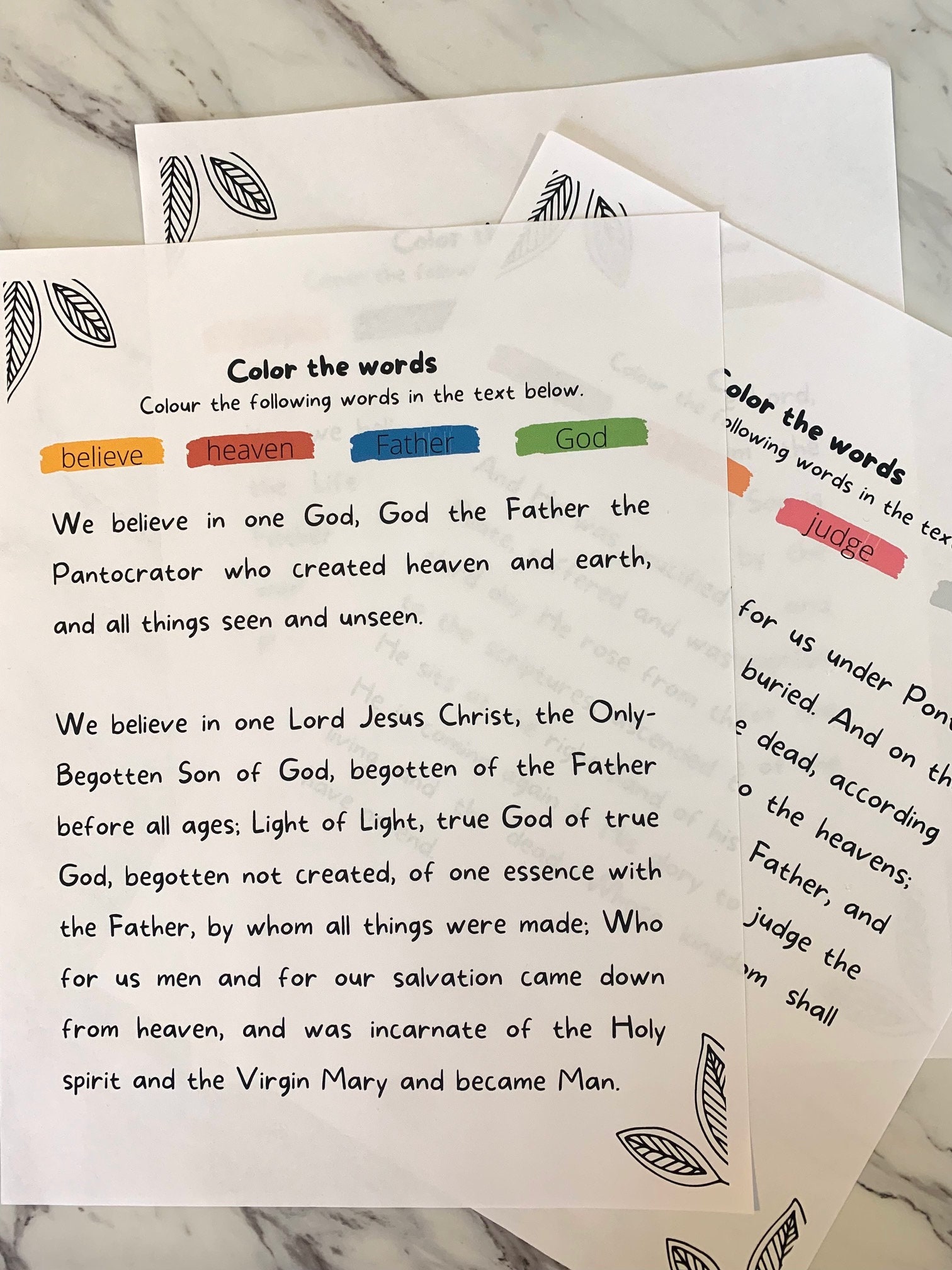 Creed Activity Pack Christian Coptic Orthodox Kids Download Printable ...