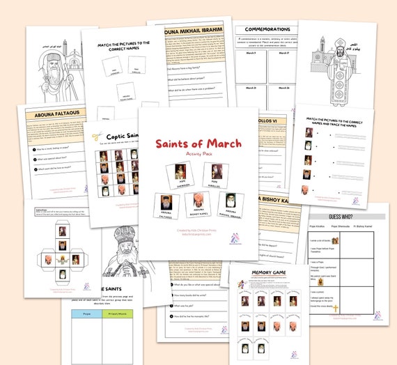 Coptic Orthodox Christian Saints Activity Pack Homeschool | Etsy