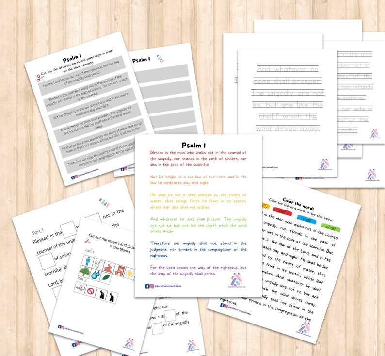 Psalm 1 Prayer Bible Memorization Kids Sunday School Christian ...