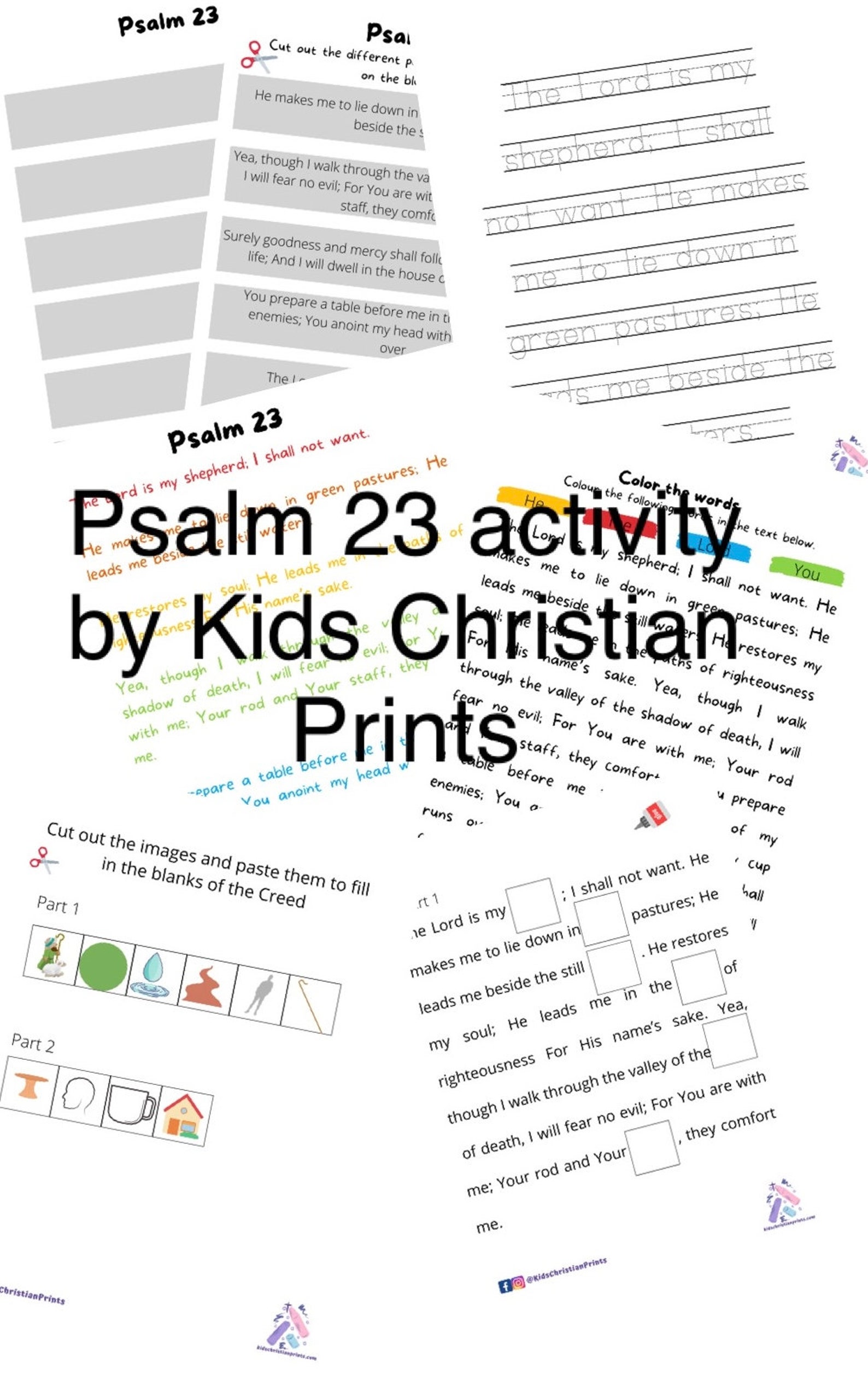 Psalm 23 Bible Memorization Kids Sunday School Christian - Etsy
