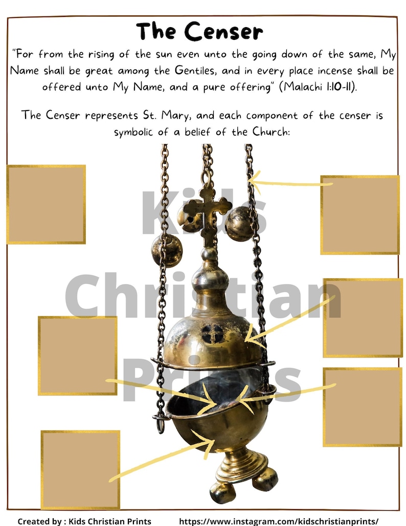 Censer Coptic Orthodox Kids Printable Sunday School Christian Worksheet ...
