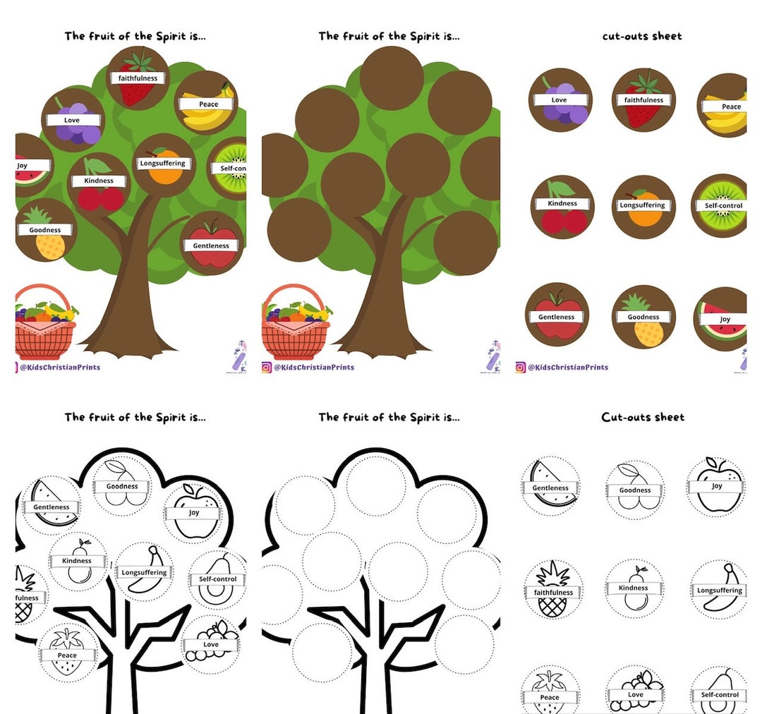 Fruit of the Spirit Printable Galatians Bible Activity Kids Sunday ...