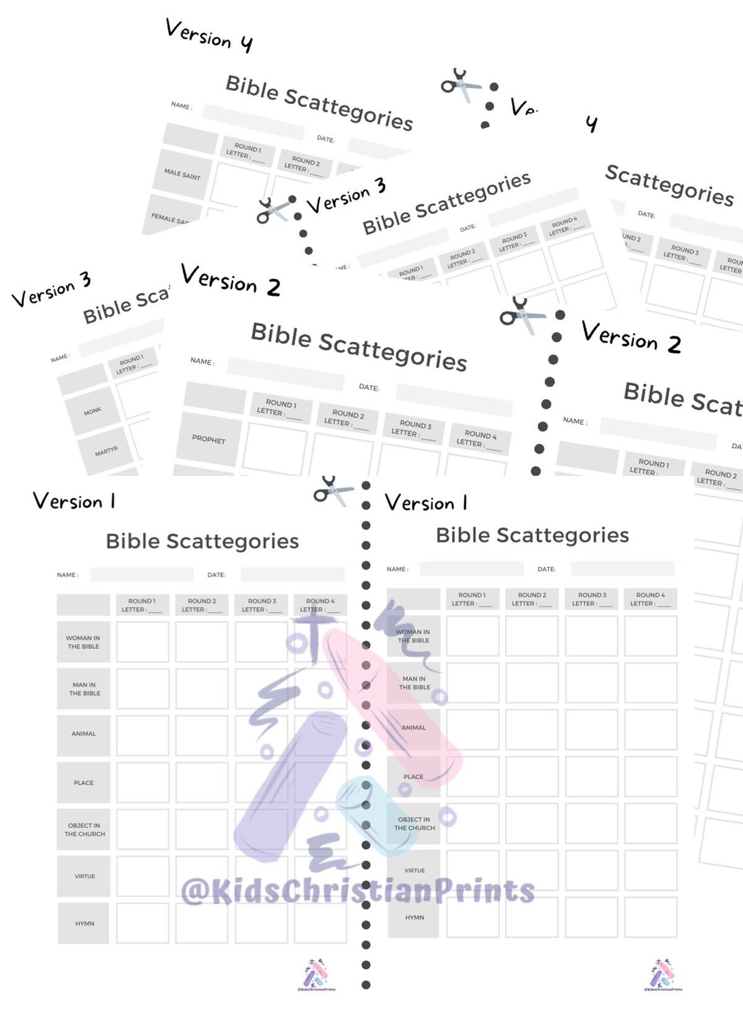 Bible Scattegories - Youth Adults Game Printable Old New Testament Kids ...