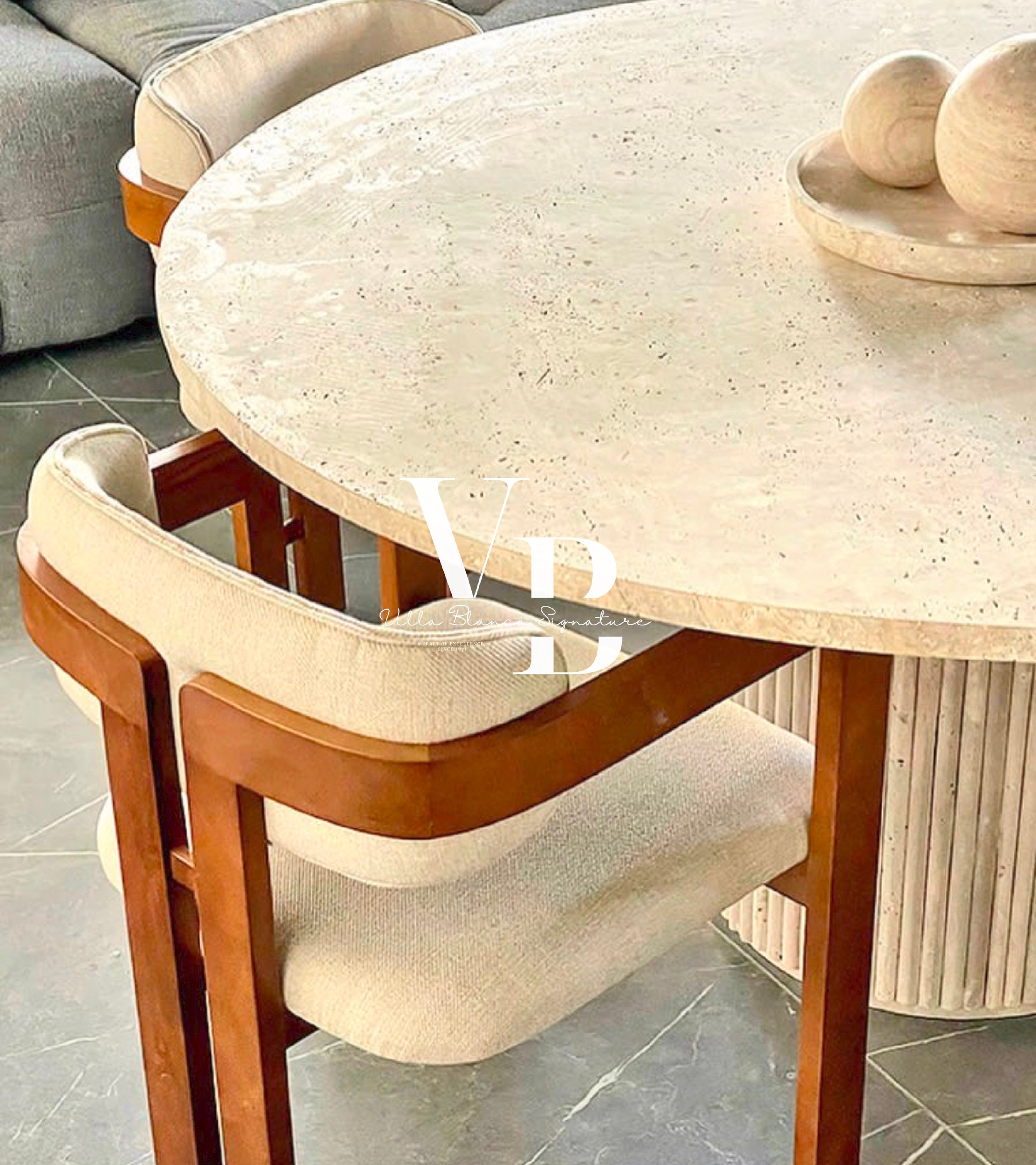 Travertine Dining Table, Round Travertine Table, Elegant and Timeless ...