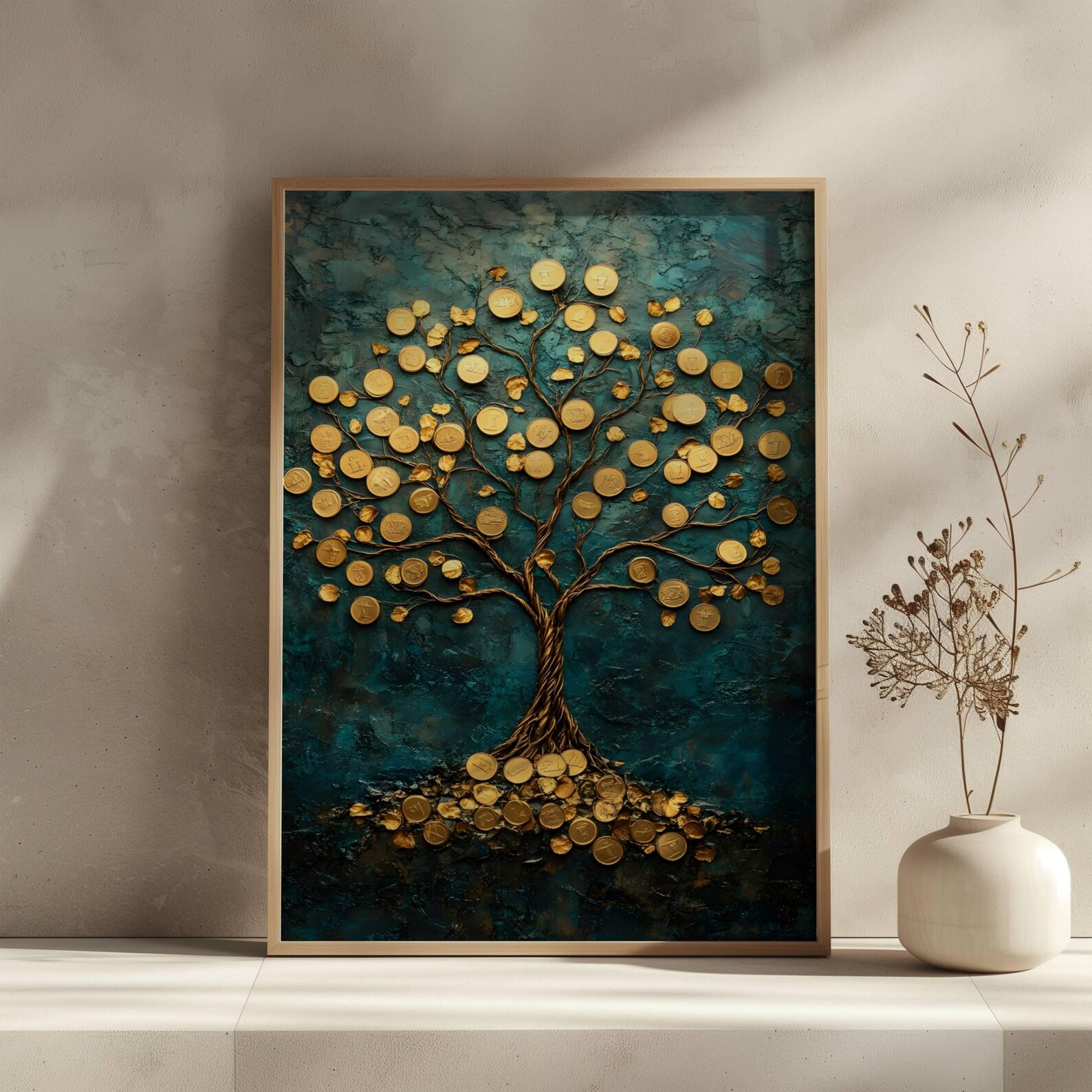 Money Tree, a Tree With Branches on Which There Are Coins Art Print ...