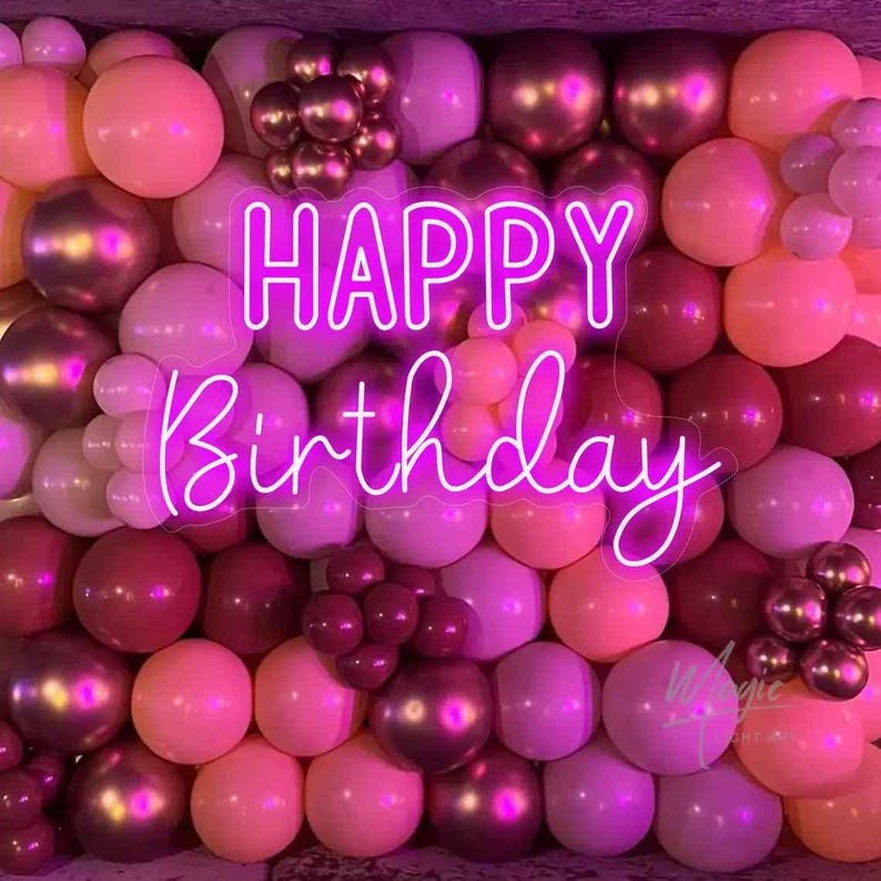 Happy Birthday Neon Sign, Welcome Wedding Sign, Led Sign, Custom Neon ...