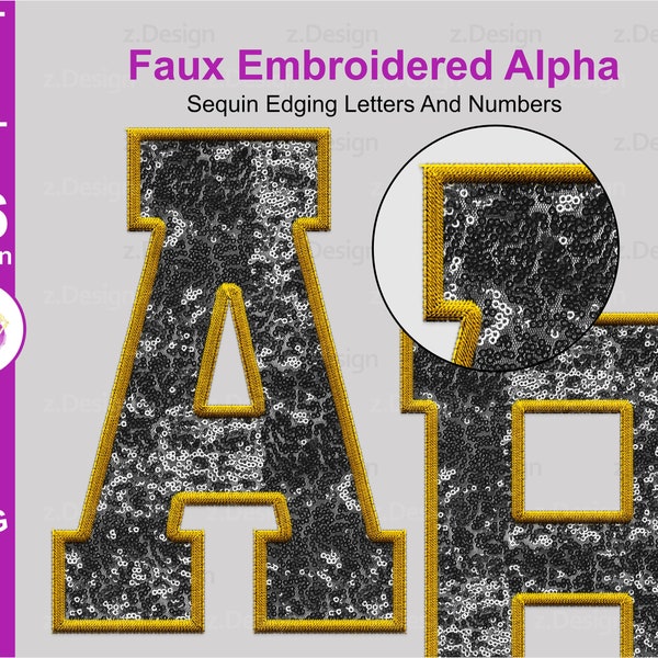 Faux Applique Embroidery Font - Etsy