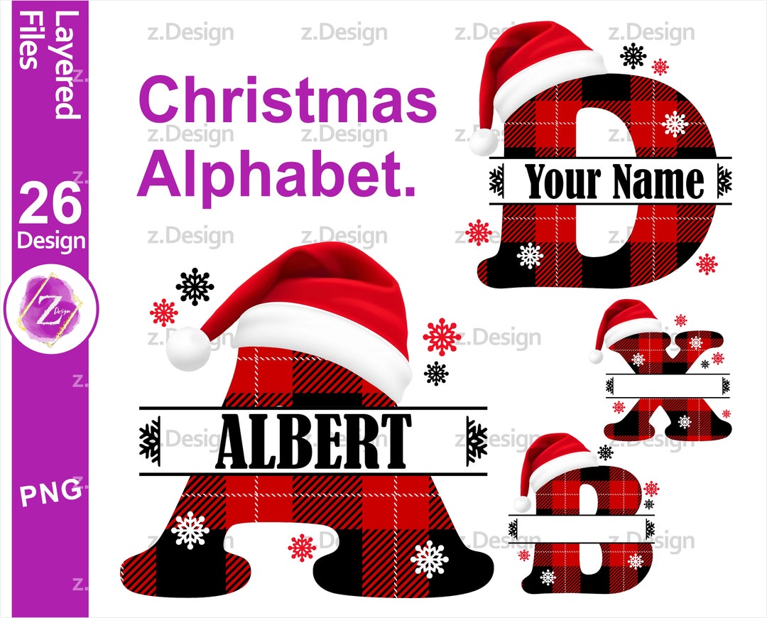 Alfabeto de Navidad PNG Descarga digital para manualidades y - Etsy España