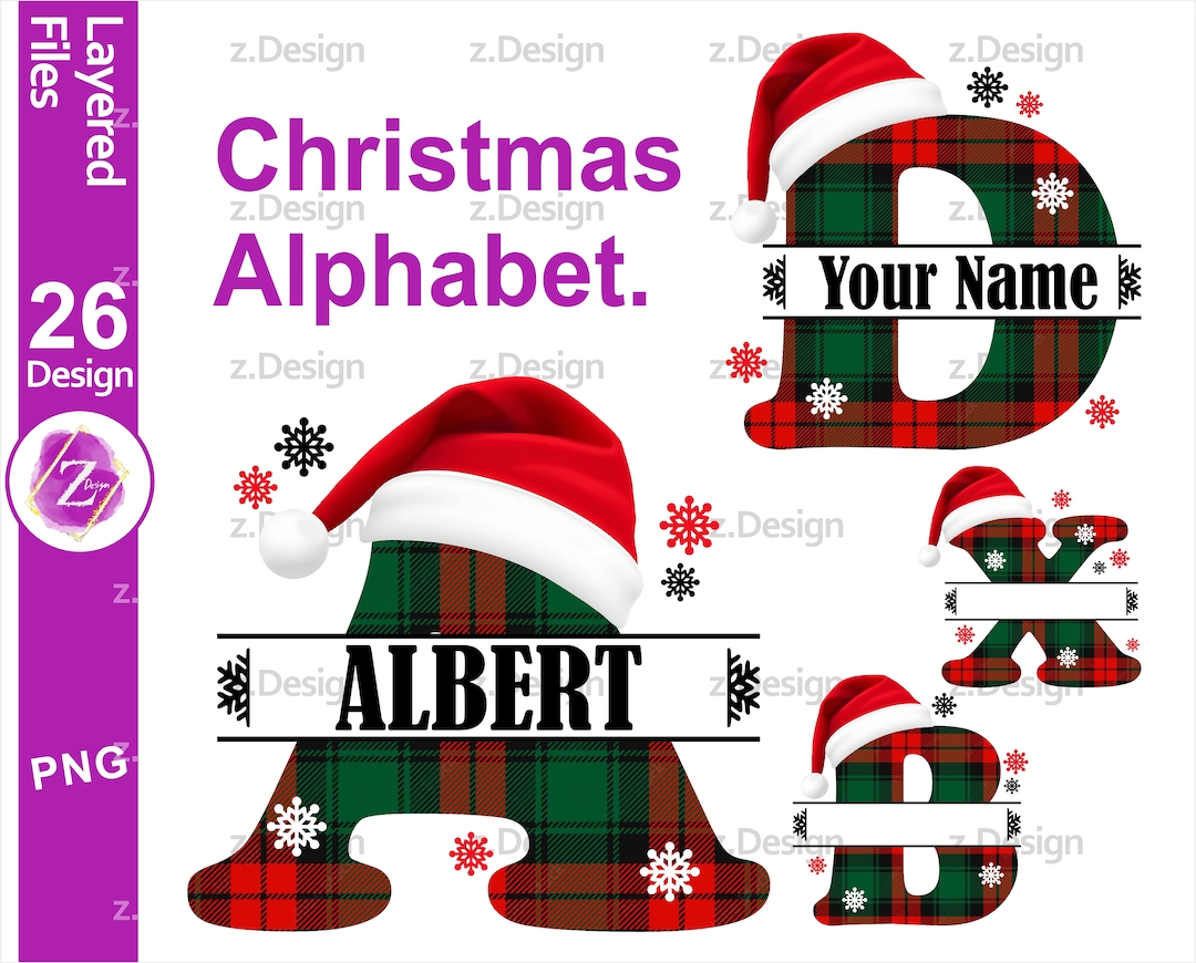 Alfabeto de Navidad PNG Descarga digital para manualidades y diseños ...