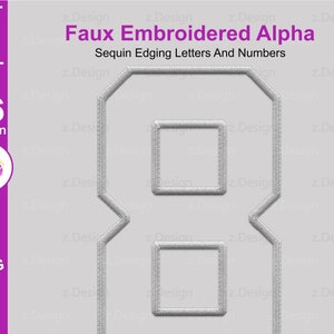 DIY Faux Embroidered Sequin Only Out Line PNG Alphabet Set, Applique ...