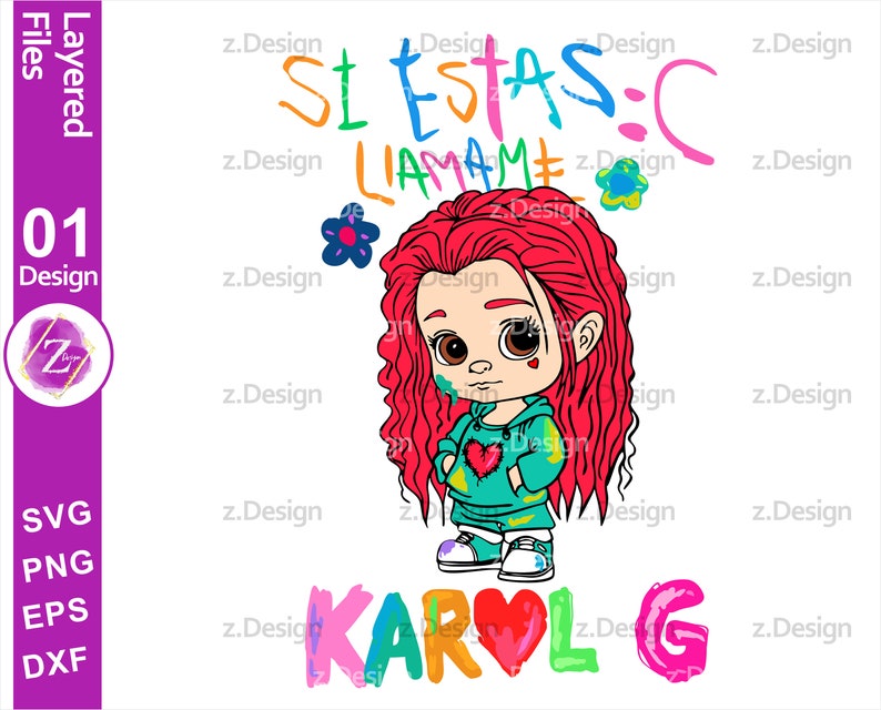 Baby Karol Red Hair G Png La Bichota Karol G PNG Cricut - Etsy