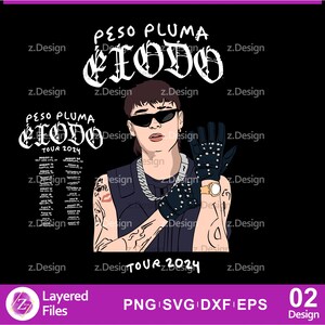 Peso Pluma Tour SVG and PNG, Peso Pluma for Tumbler Wrap And, Peso ...
