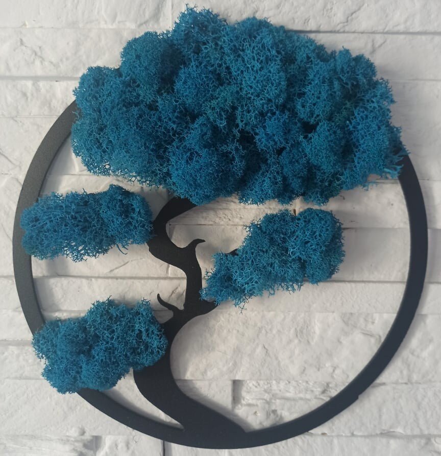 A Vivid Picture of Reindeer Moss. TREE of Moss Composition. Modern Wall ...