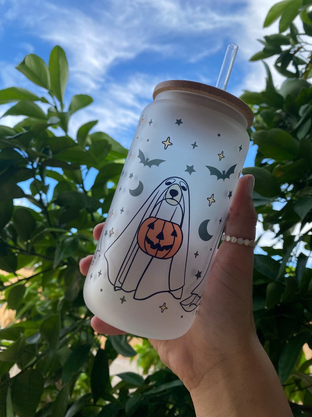Ghost Pups Halloween Beer Can Glass Cup Dog Halloween Dog - Etsy
