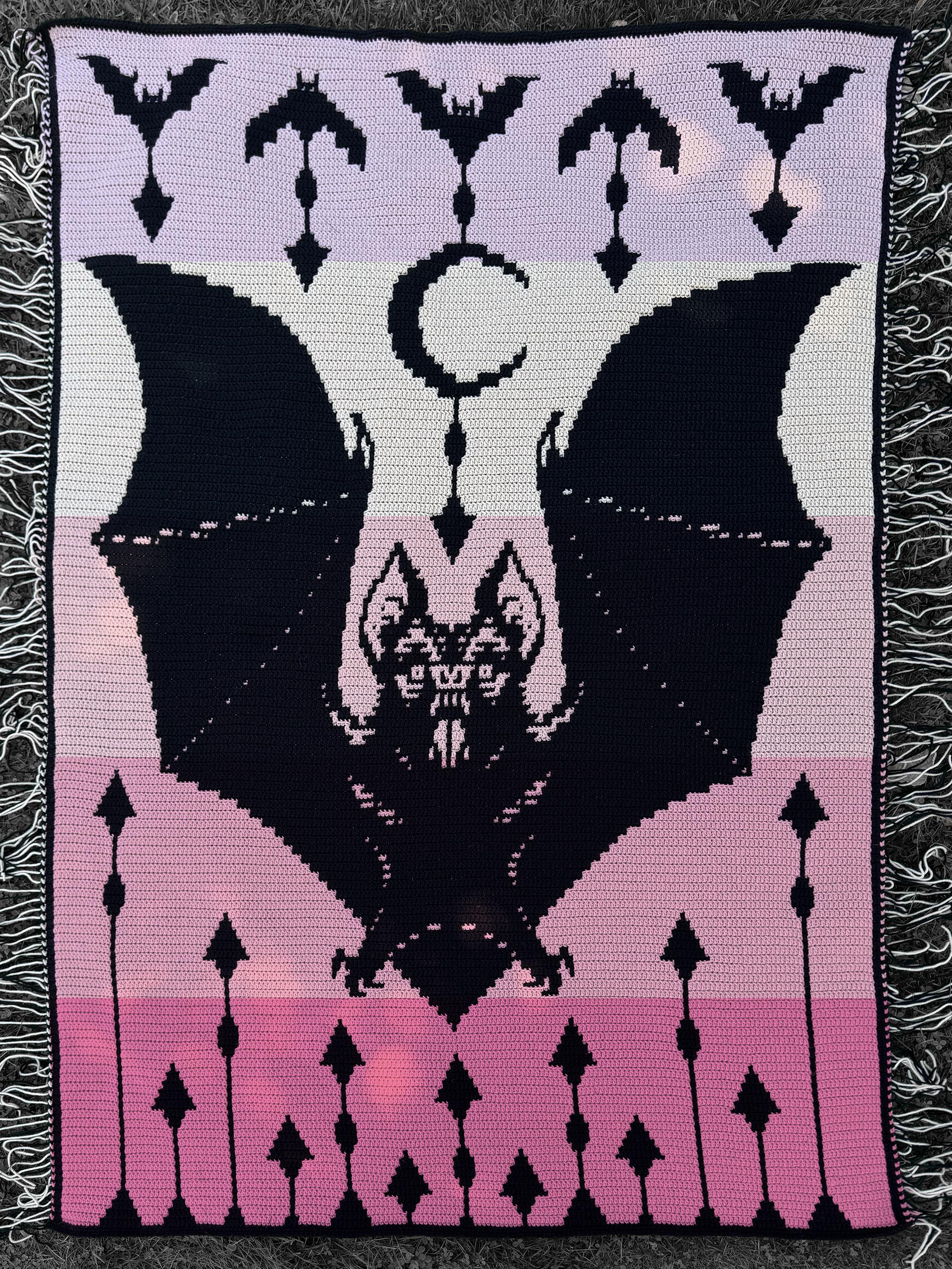 Sos Vampire Bat! Mosaic Crochet Blanket Pattern - Etsy