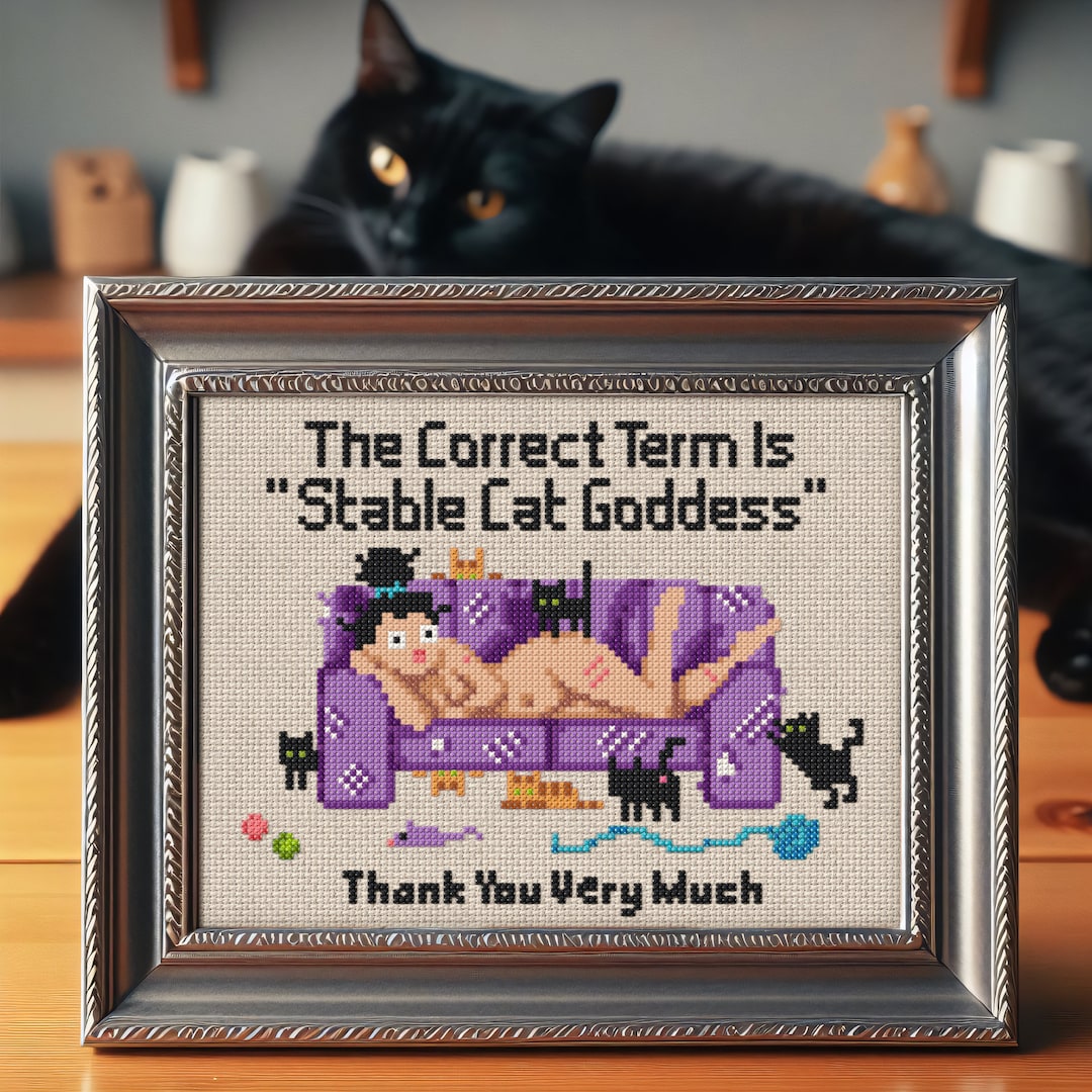 Sos Cat Goddess - Cross Stitch Pattern - Etsy