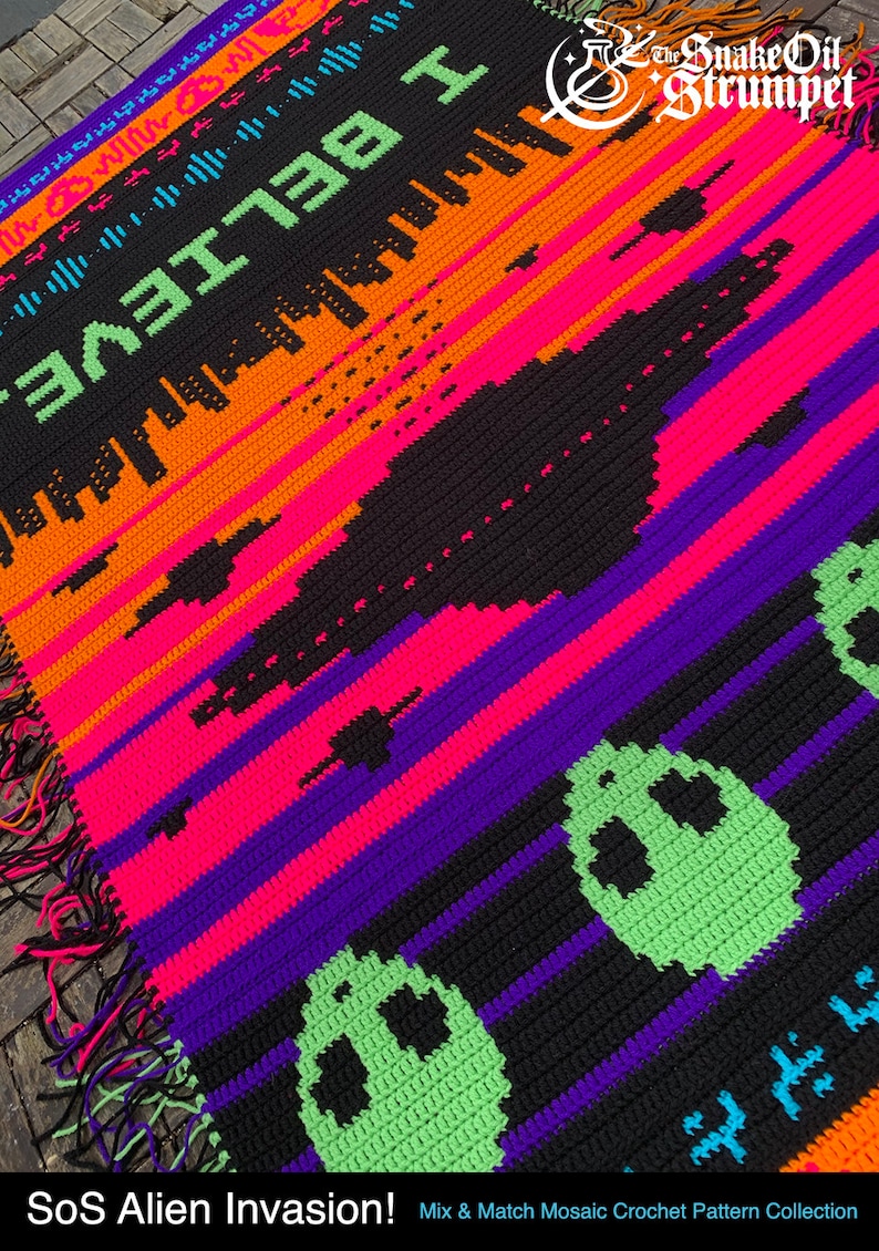 Sos Alien Invasion Mosaic Crochet Pattern Collection - Etsy